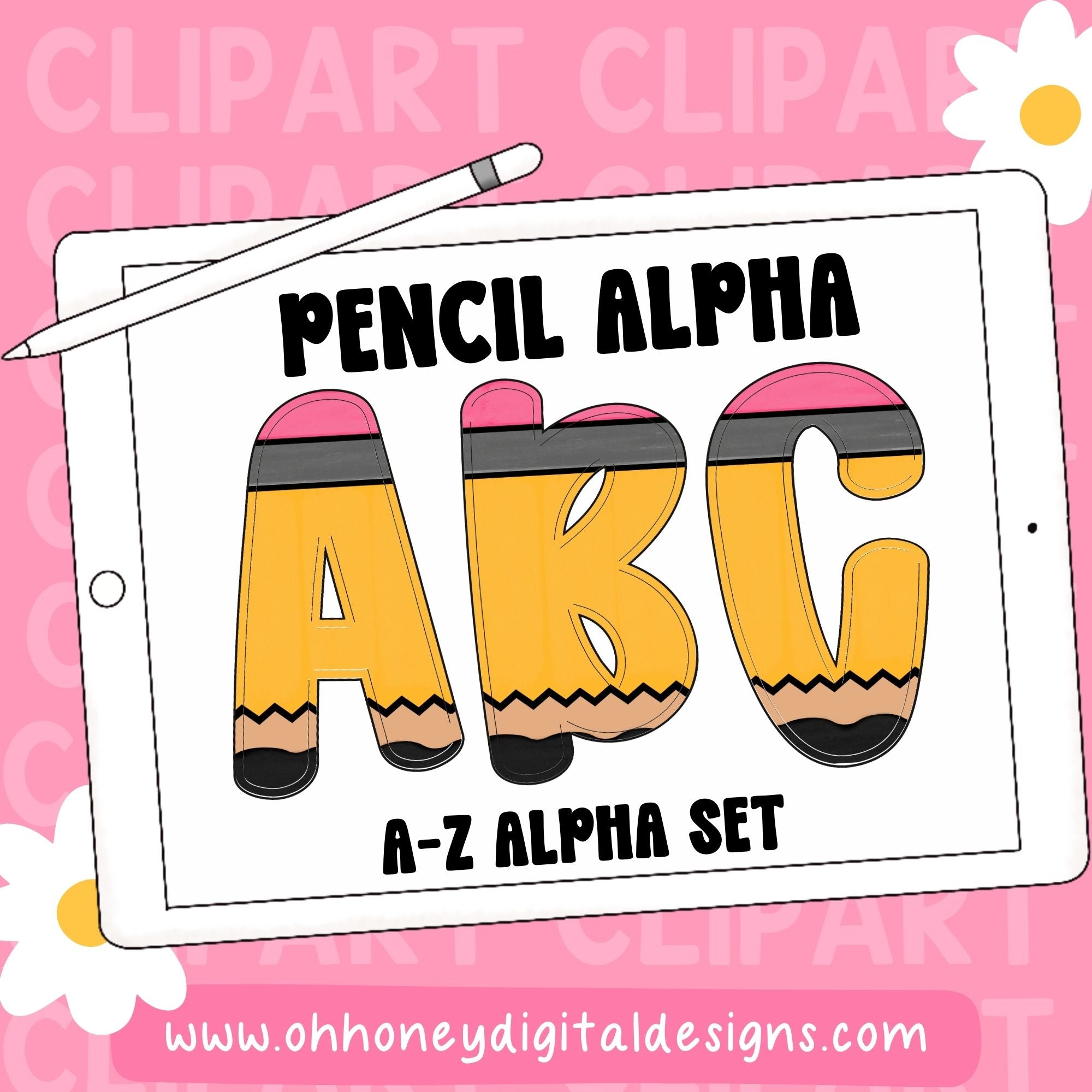 Pencil Alphabet Set – Oh Honey Digital Designs