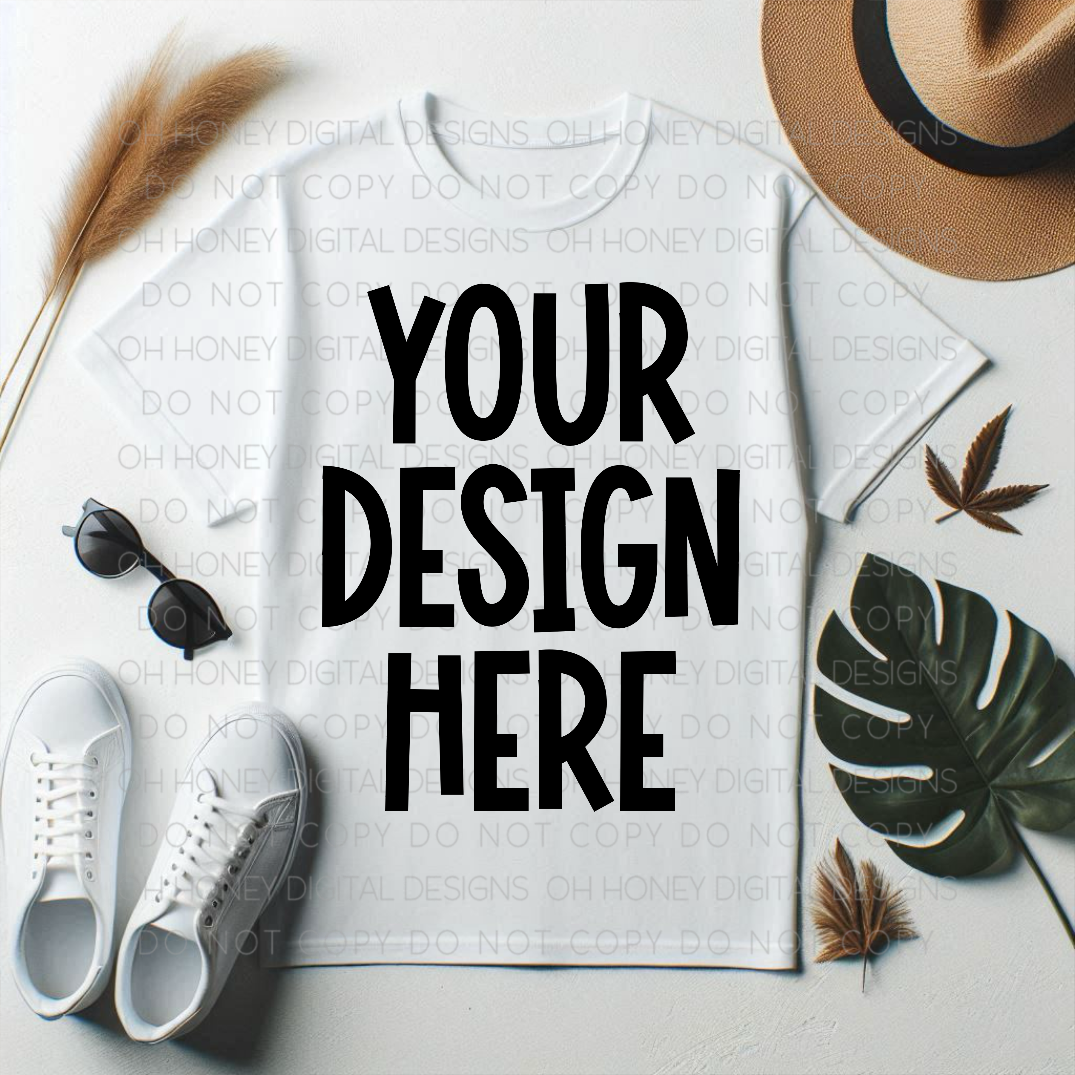 Unbranded White T Shirt Mockup – Oh Honey Digital Designs