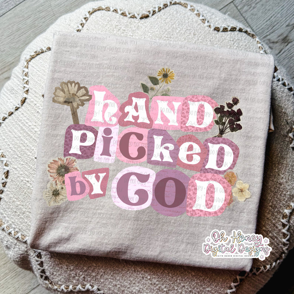 Hand Picked by God - Pink - PNG - DECEMBER 2025 – Oh Honey Digital Designs