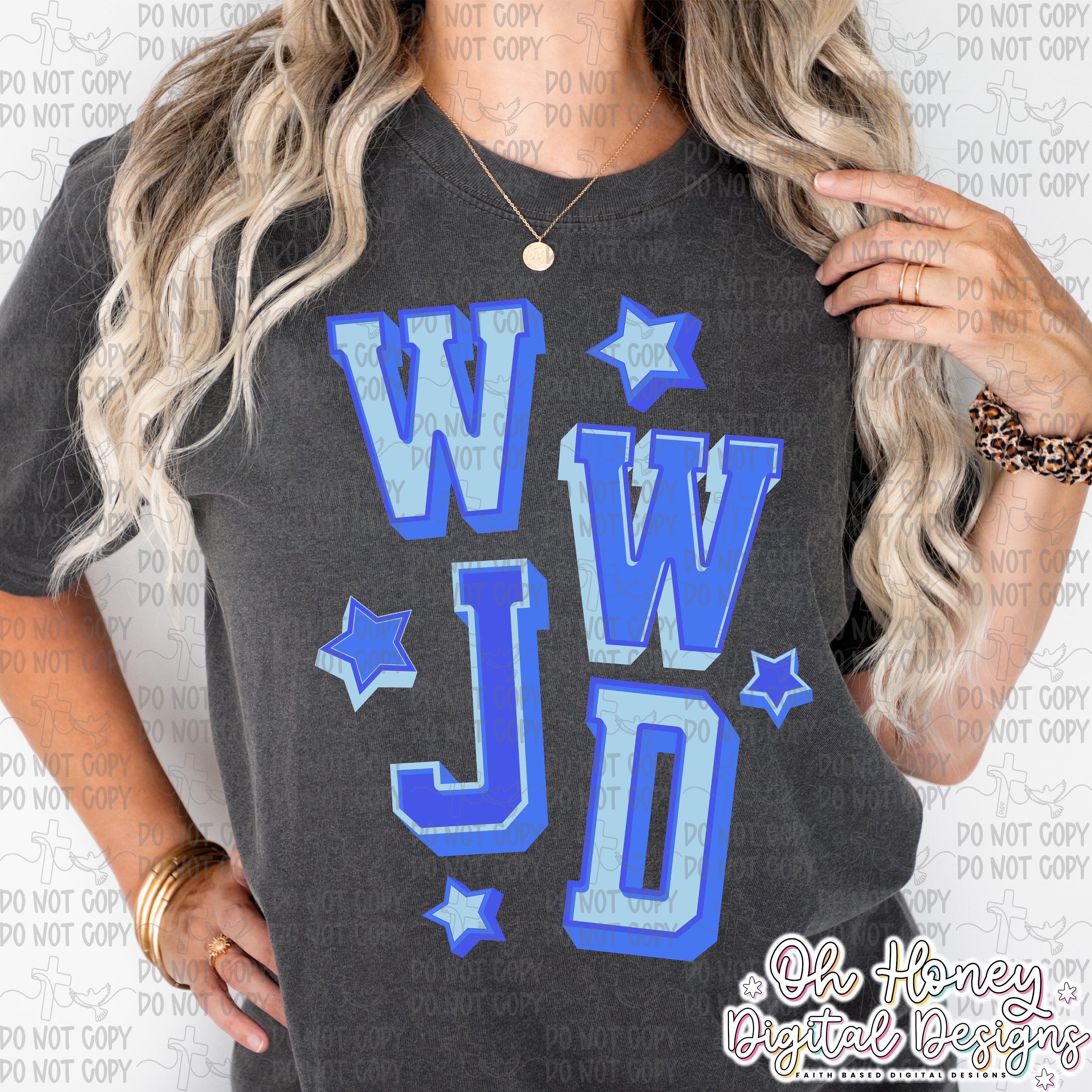 WWJD - Blue - PNG - JUNE 2025 – Oh Honey Digital Designs