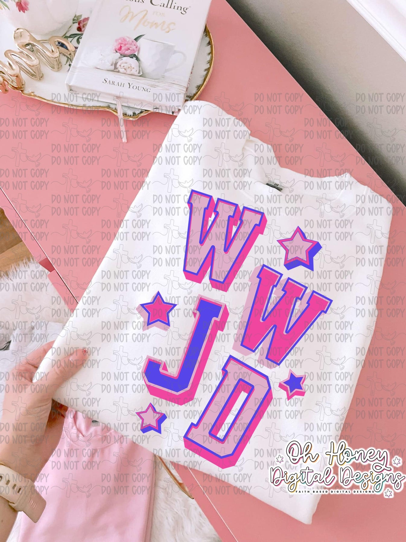 WWJD - Pink - PNG - JUNE 2025 – Oh Honey Digital Designs