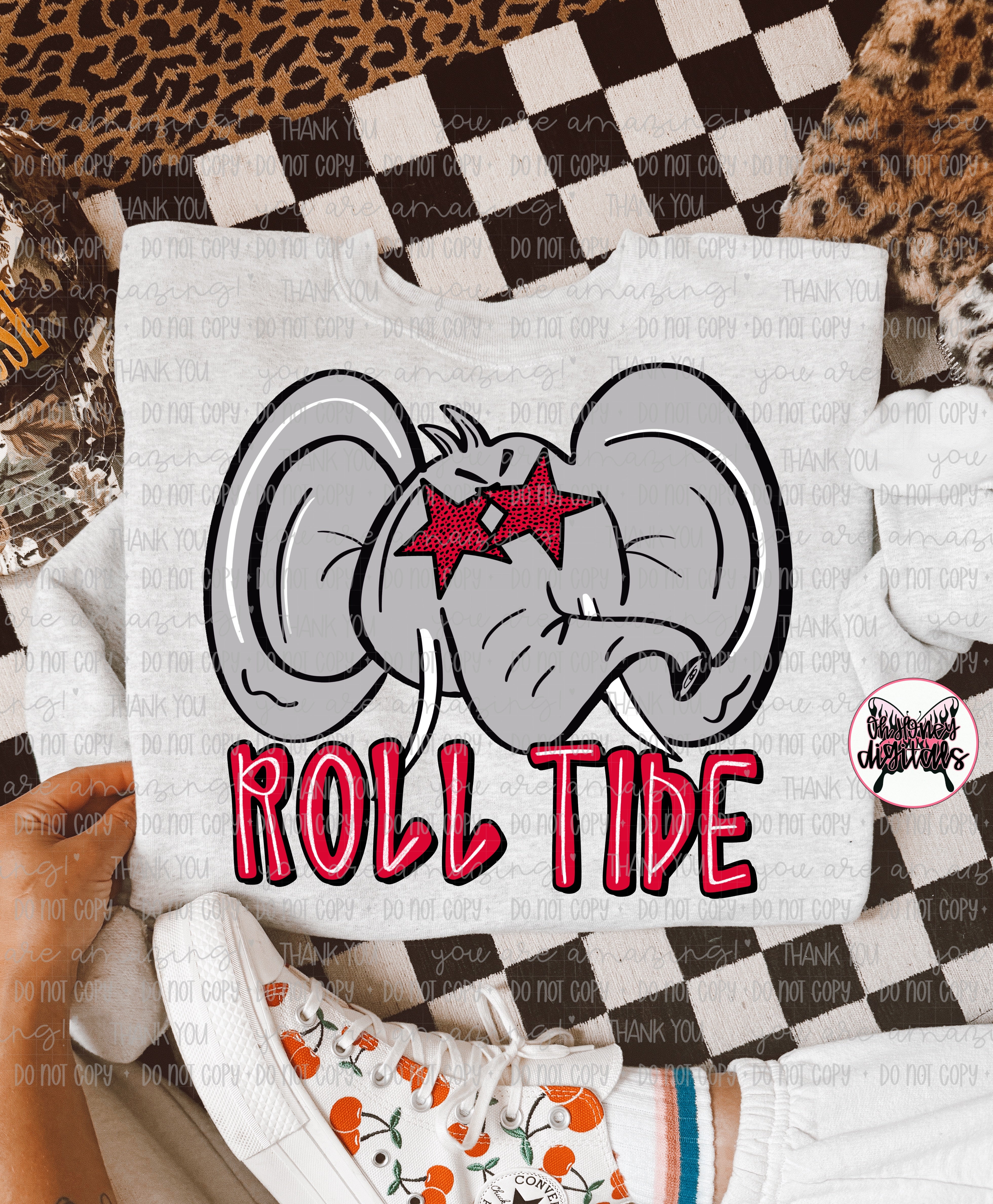 Roll Tide - Mascot - PNG MARCH 2025 – Oh Honey Digital Designs